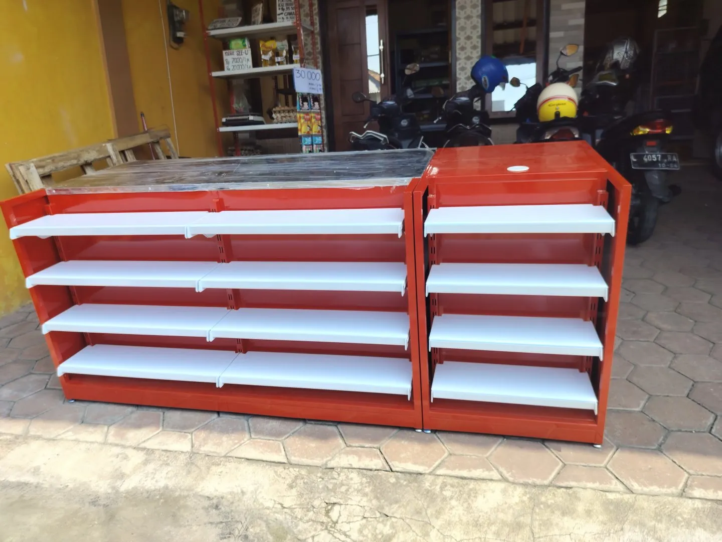 Mejakasir Alfa Ukuran 150 cm, model Khusus | Artikel | Rak Supermarket