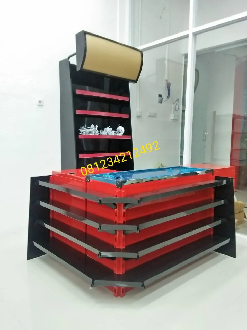 Set Meja kasir MERAH | Artikel | Rak Supermarket